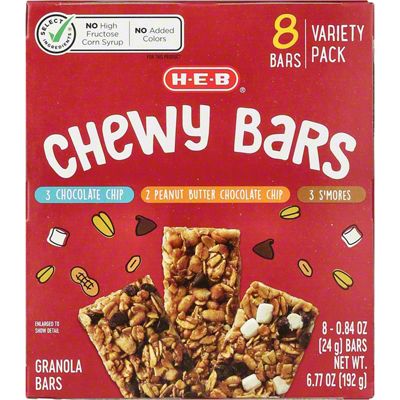 H-E-B Chewy Bars Variety Pack, 8 ct | Central Market - Really Into Food