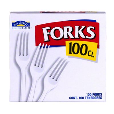 Hill Country Essentials Plastic Forks - White, 100 ct | Joe V's Smart ...