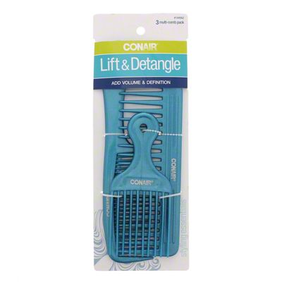 Conair Styling Essentials Lift & Detangle Comb Set - Colors May Vary, 3 ...