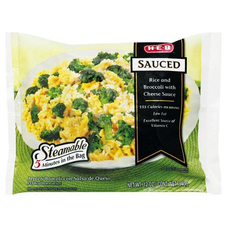 H-E-B Frozen Steamable Rice & Broccoli in Cheese Sauce, 12 oz | Central ...