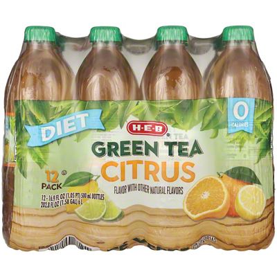 H-E-B Diet Citrus Green Tea 12 pk Bottles, 16.9 oz | Joe V's Smart Shop ...