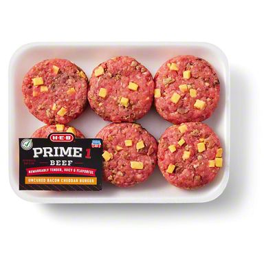 H-E-B Prime 1 Beef Sliders - Bacon Cheddar | Central Market - Really ...