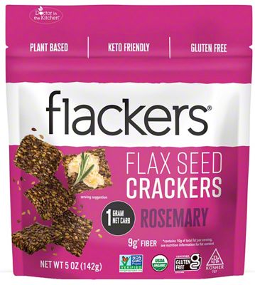 Doctor In The Kitchen Flackers Rosemary Organic Flax Seed Crackers, 5 ...