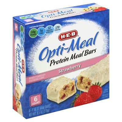 H-E-B Opti-Meal Protein Meal Bars Strawberry, 6 ct | Central Market ...