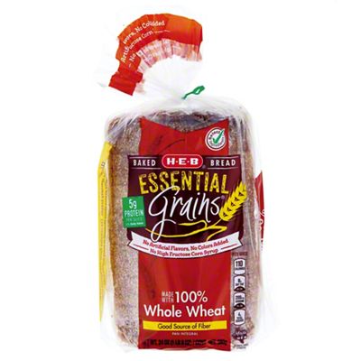 H-E-B Essential Grains 100% Whole Wheat Bread, 24 oz | Central Market ...