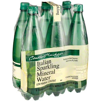 Central Market Italian Sparkling Mineral Water 6 pk Bottles, 1 L | Central Market - Really Into Food