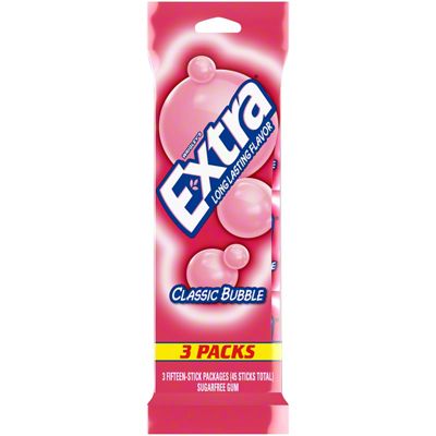 Extra Classic Bubble Sugar Free Chewing Gum, 3 pk, 45 pc | Joe V's ...