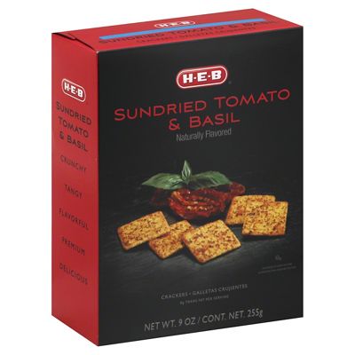 H-E-B Sundried Tomato & Basil Crackers, 9 oz | Central Market - Really ...