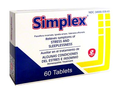 Simplex Homeopathic Stress & Sleeplessnes Relief Tablets, 60 ct | Joe V's Smart Shop | Low ...
