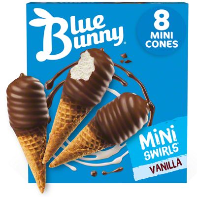 Blue Bunny Mini Swirls Vanilla Ice Cream Cones, 8 ct | Joe V's Smart ...
