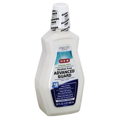 H-E-B Intense Mint Alcohol Free Advanced Guard Mouth Rinse, 946 mL ...