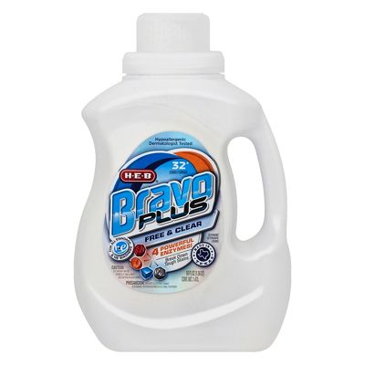 H-E-B Bravo Plus Free & Clear HE Liquid Laundry Detergent 32 Loads, 50 ...