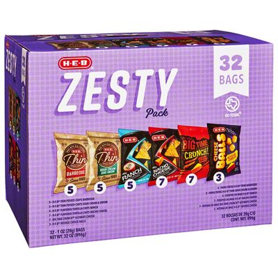 H-E-B Zesty Variety Pack 1 oz Bag Chips, 32 ct | Central Market ...
