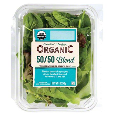 Central Market Organic 50/50 Blend - Spinach & Spring Mix, 5 oz | Joe V ...