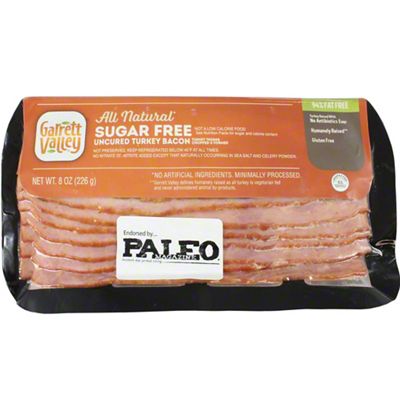 Garrett Valley Farms All Natural Sugar Free Uncured Turkey Bacon, 8 oz ...