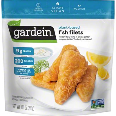 Gardein Vegan Frozen Golden Plant-Based Fishless Filets, 10.1 oz ...