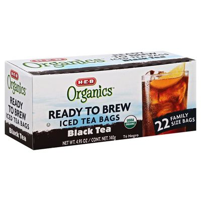 H-E-B Organics Ready to Brew Iced Tea - Family Size Black Tea Bags, 22 ...