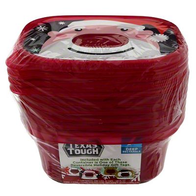 H-E-B Deep Dish Colored Rectangle Containers (Red or Green), 7 ct ...