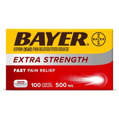 Bayer Extra Strength Aspirin 500 mg Coated Caplets, 100 ct | Central ...