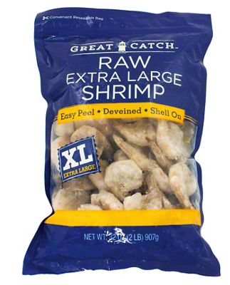 Great Catch Frozen Easy Peel Deveined Extra Large Raw Shrimp, 26 - 30 ...