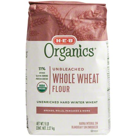 H-E-B Organics Unbleached Whole Wheat Flour, 5 lbs | Central Market ...