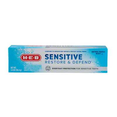 H-E-B Sensitive Fluoride Toothpaste - Fresh Mint, 3.4 oz | Joe V's ...