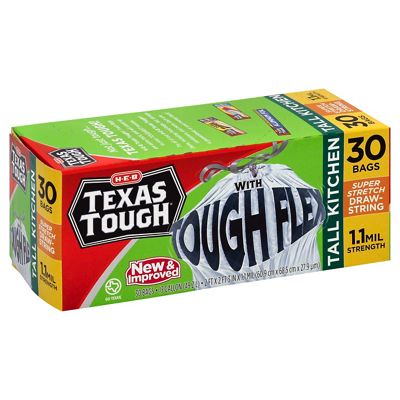 H-E-B Texas Tough Flex Trash Bag, 30 ct | Central Market - Really Into Food