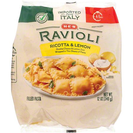 H-E-B Frozen Ravioli Filled Pasta - Ricotta & Lemon, 12 oz | Central ...