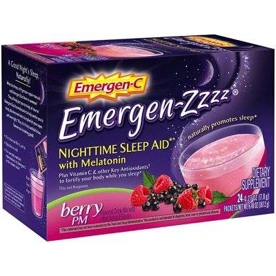 Emergen-C Emergen-Zzzz Berry PM Sleep Aid Fizzy Drink Mix, 24 ct ...