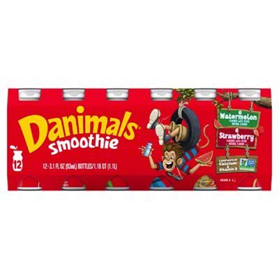 Danimals Smoothies 12 pk Bottles Variety Pack - Strawberry & Watermelon ...