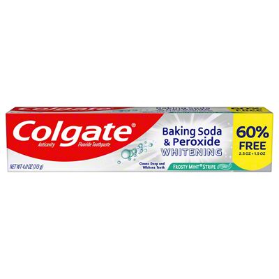 Colgate Baking Soda & Peroxide Anticavity Toothpaste - Frosty Mint, 4 ...