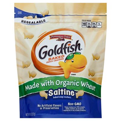 Pepperidge Farm Goldfish Organic Wheat Saltine Baked Snack Crackers, 8 ...