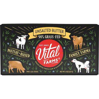 Vital Farms Pasture-Raised Unsalted Butter, 2 ct | Central Market ...