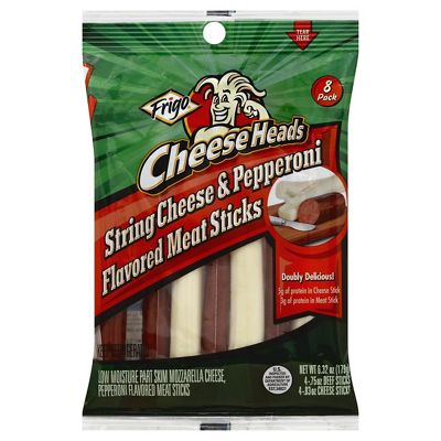 Frigo Cheese Heads String Cheese & Pepperoni Meat Sticks, 6.3 OZ ...