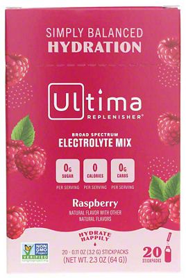 Ultima Replenisher Raspberry Electrolyte Hydration Powder Sticks, 20 ct ...