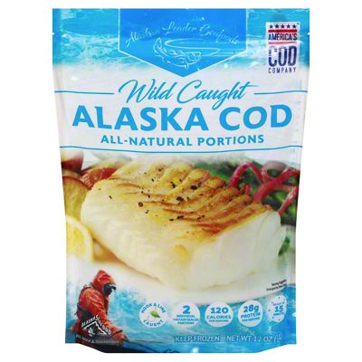 Alaskan Leader Frozen All Natural Wild Caught Alaska Cod Portions, 12 ...