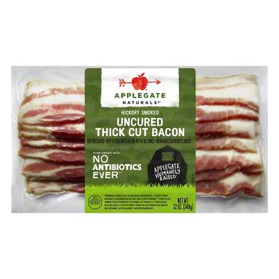 Applegate Naturals Hickory Smoked Thick Cut Uncured Bacon, 12 oz ...