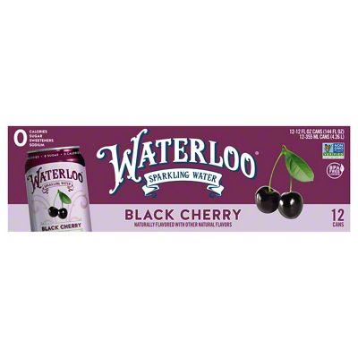 Waterloo Black Cherry Sparkling Water 12 pk Cans, 12 oz | Central Market - Really Into Food