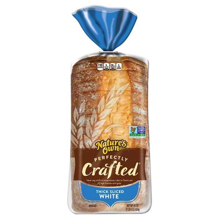 Nature's Own Perfectly Crafted Thick Sliced White Bread, 22 oz ...