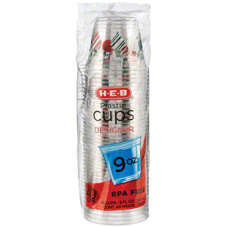H-E-B Holiday 9 oz Plastic Cups, 40 ct | Central Market - Really Into Food
