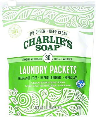 Charlie's Soap Fragrance Free Laundry Powder Packets, 1.1 lbs | Central ...