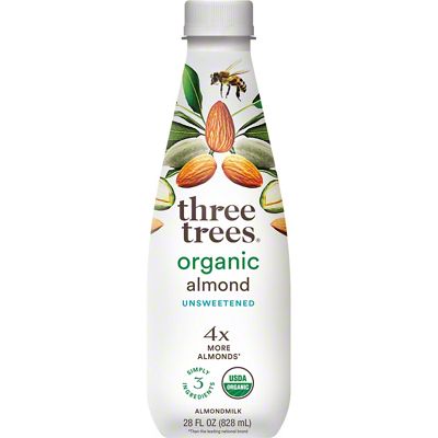 Three Trees Unsweetened Original Almond Milk, 28 fl oz | Central Market ...