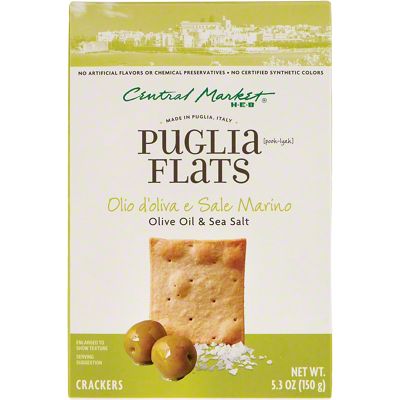 Central Market Puglia Flats Crackers - Olive Oil & Sea Salt, 5.3 oz ...