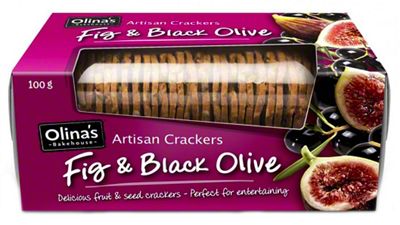 Olina's Bakehouse Fig & Black Olive Artisan Crackers, 3.5 oz | Central ...