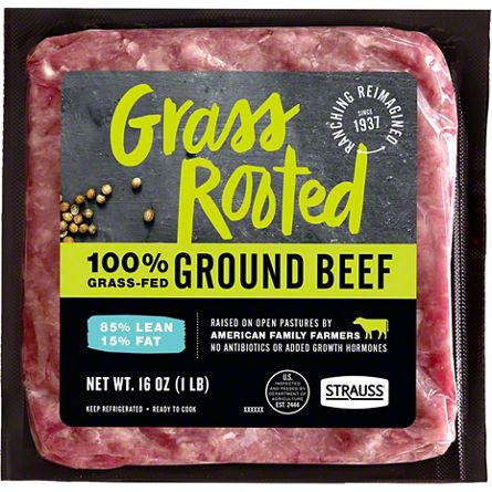 Strauss Free Raised 85% Lean Grass Fed Ground Beef, 16 oz | Central ...