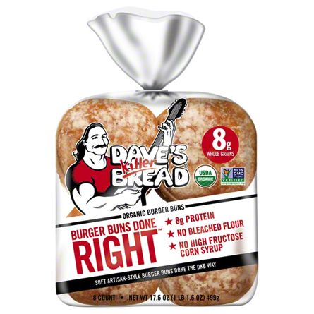 Dave's Killer Bread Burger Buns Done Right Organic Hamburger Buns, 8 ct ...