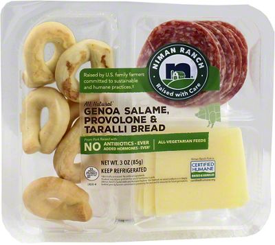 Niman Ranch Genoa Salami, Provolone & Taralli Snack Pack, 3 oz ...