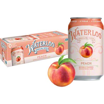 Waterloo Peach Sparkling Water 12 pk Cans, 12 oz | Central Market ...