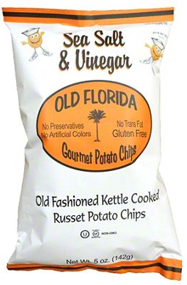 Old Florida Sea Salt & Vinegar Gourmet Kettle Cooked Potato Chips, 5 oz ...