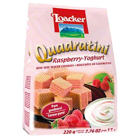 Loacker Quadratini Raspberry Yogurt Wafer Cookies, 7.76 oz | Central ...